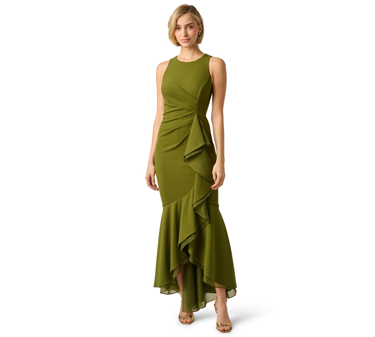 Click here for Adrianna Papell Womens Sleeveless Ruffled High-Low... prices