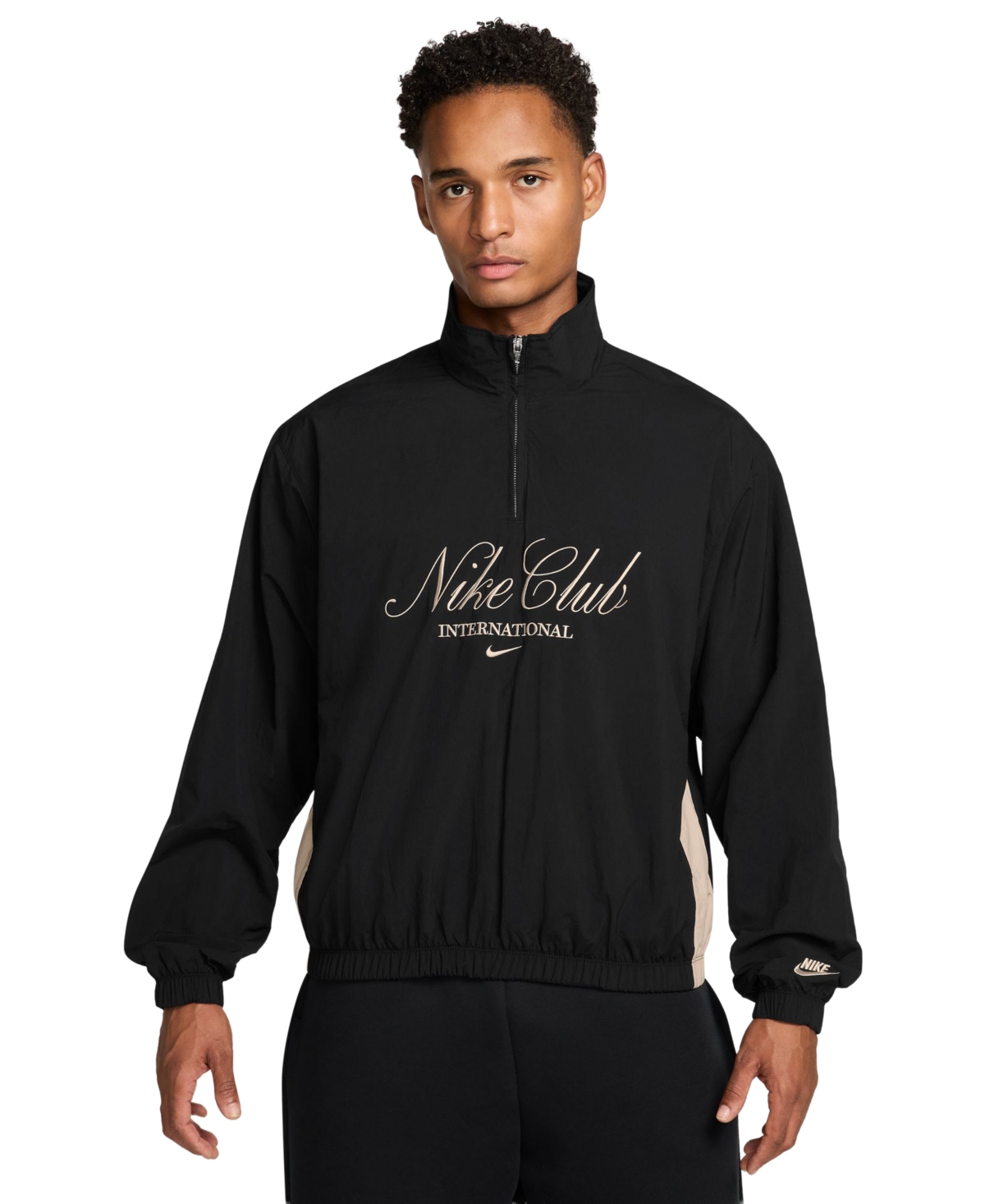 Click here for Nike Mens Half-Zip Track Jacket - Black/Sanddrift prices