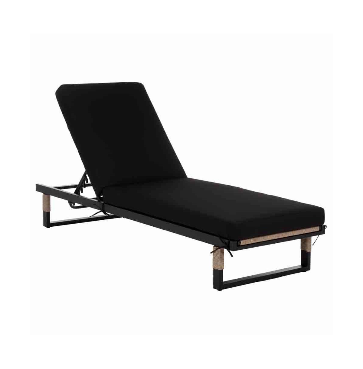 Click here for Augusta Home Arman Lounger w/ Cushion - Black/blac... prices