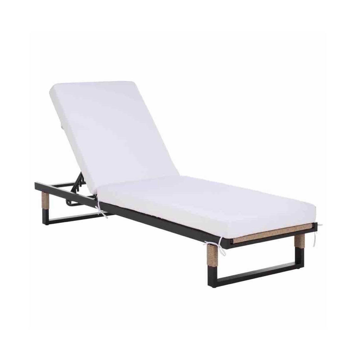 Click here for Augusta Home Arman Lounger w/ Cushion - Black/whit... prices