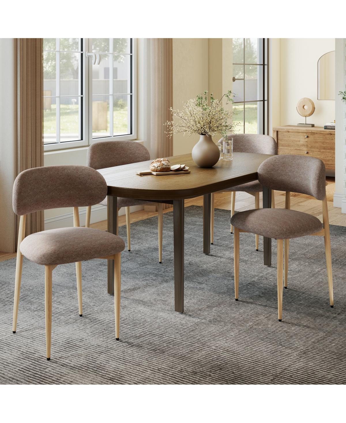 Click here for Streamdale Furniture Set of 4 Farmhouse Fabric Din... prices