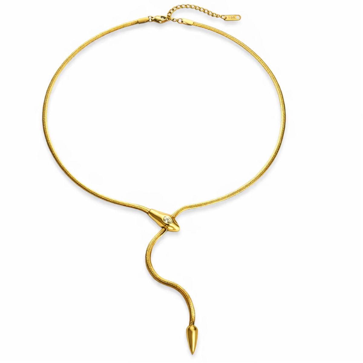 Click here for Rebl Jewelry Snake Lariat Necklace - Gold prices