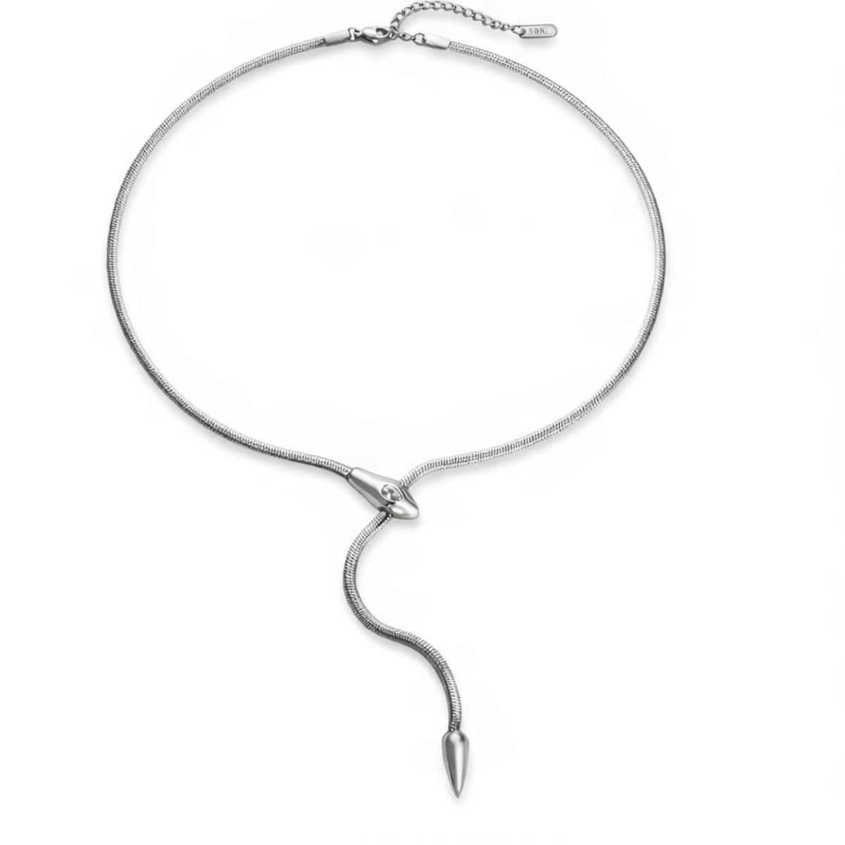 Click here for Rebl Jewelry Snake Lariat Necklace - Silver prices