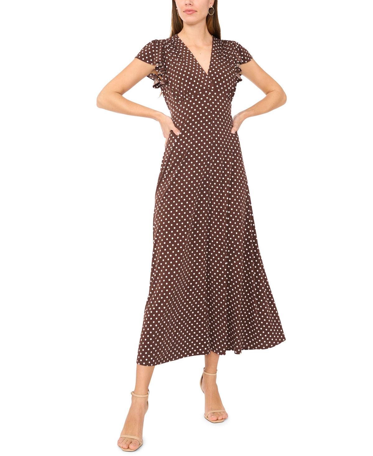 Click here for Msk Womens Dot Maxi Dress - Chicory Coffee prices