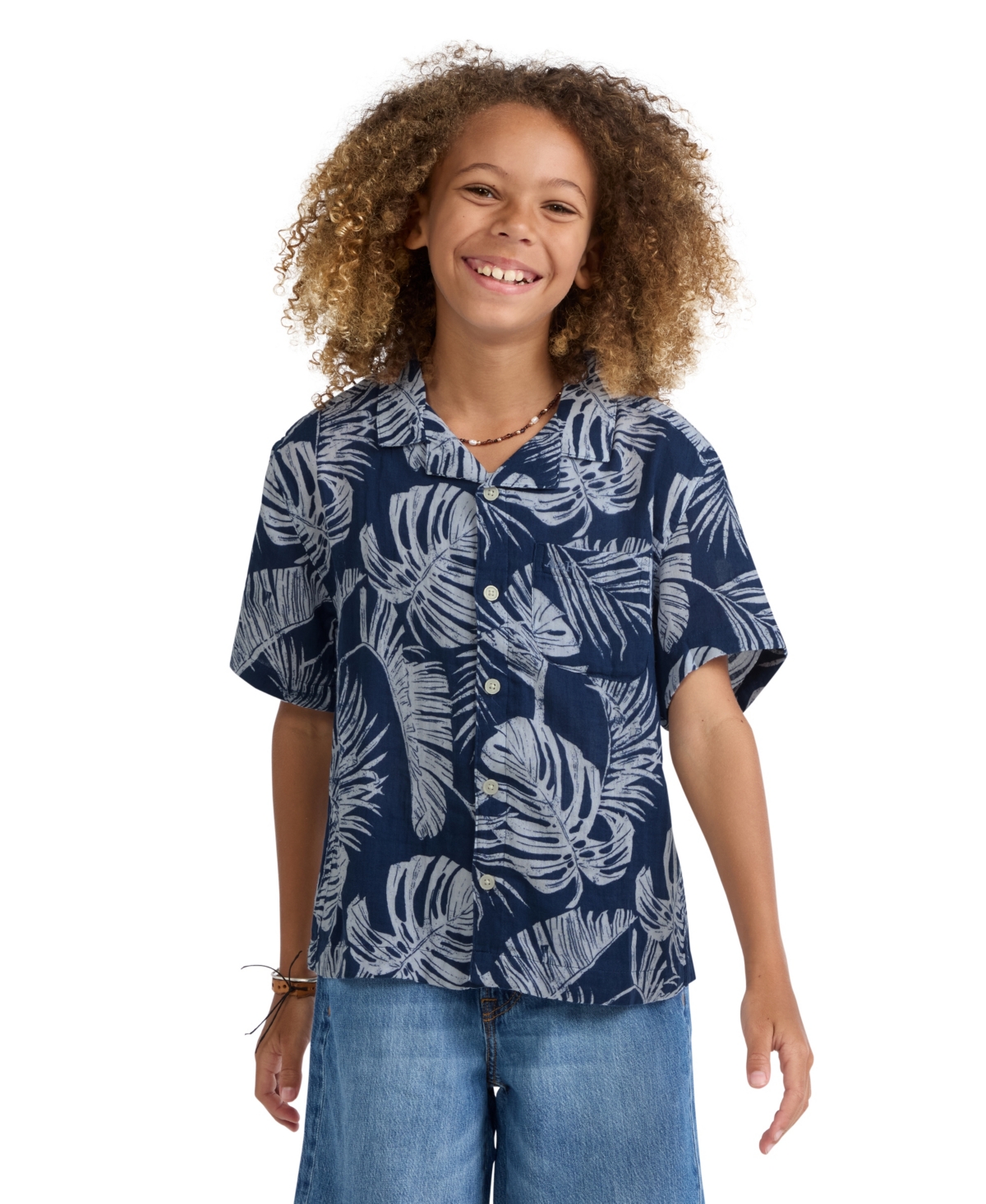 Click here for abercrombie kids Boys 5-18 Gauze Camp Shirt - Sarg... prices