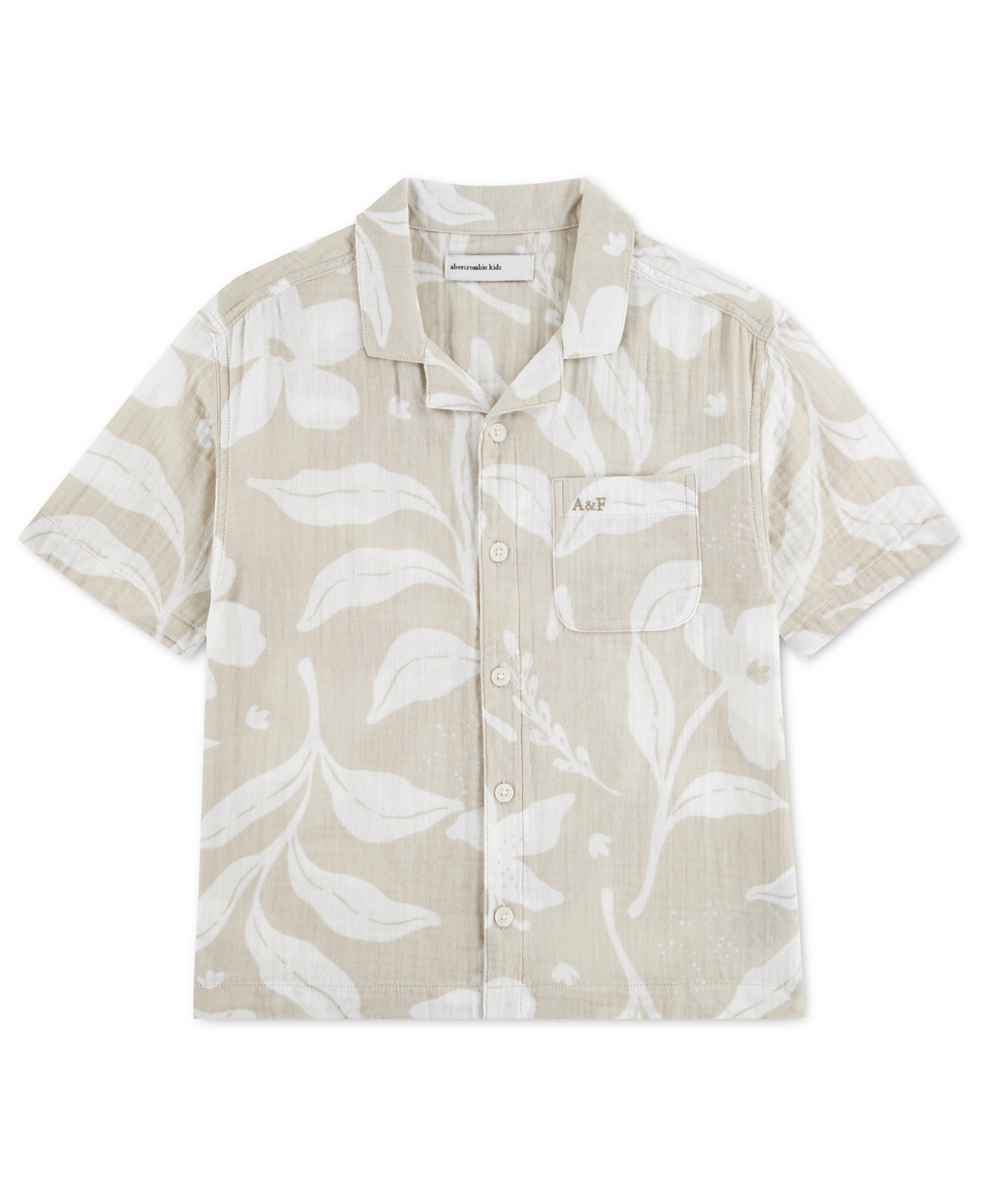 Click here for abercrombie kids Boys 5-18 Gauze Camp Shirt - Pumi... prices