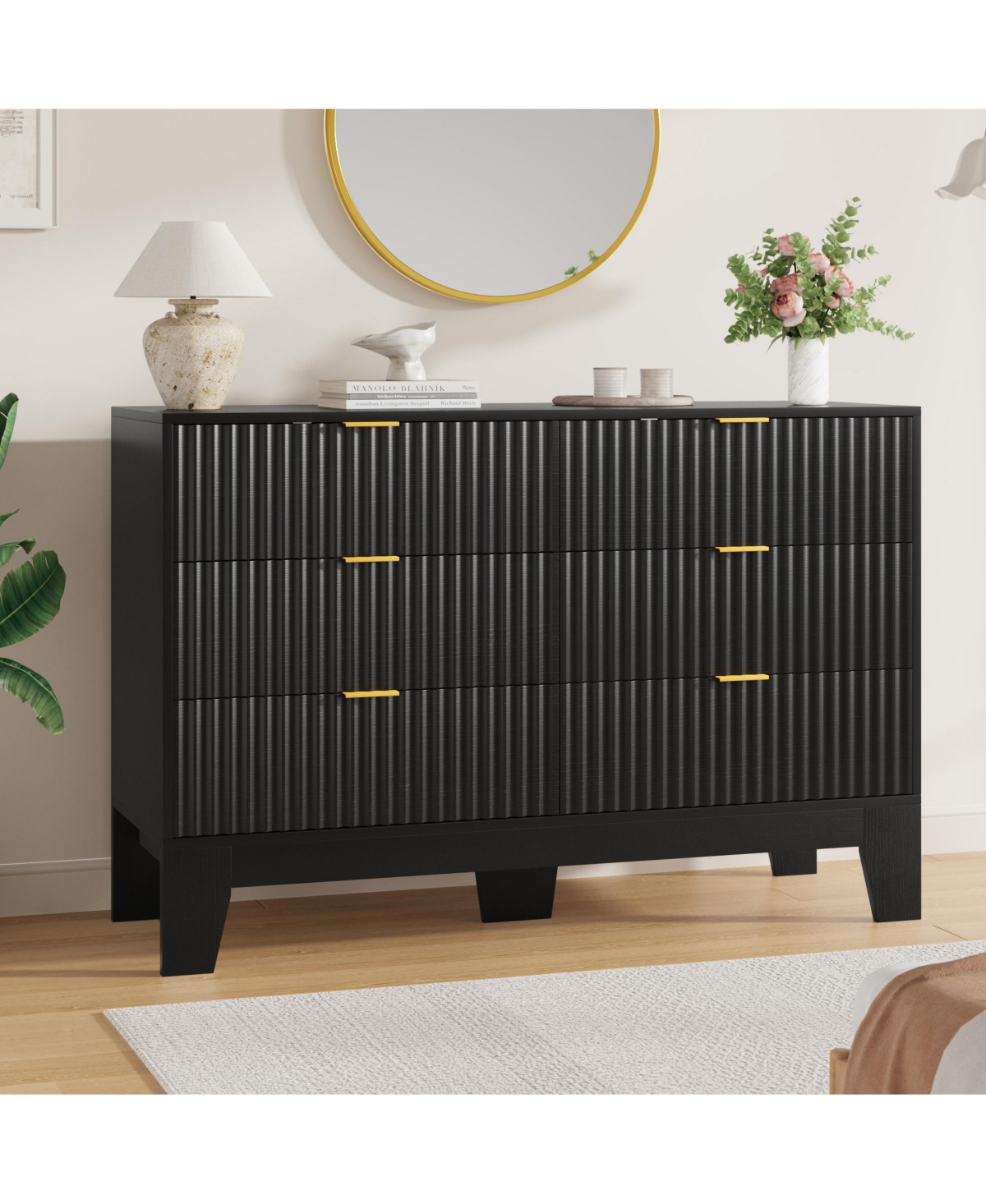 Click here for homfan 6 Drawer Dresser for Bedroom  47 Wide Flute... prices