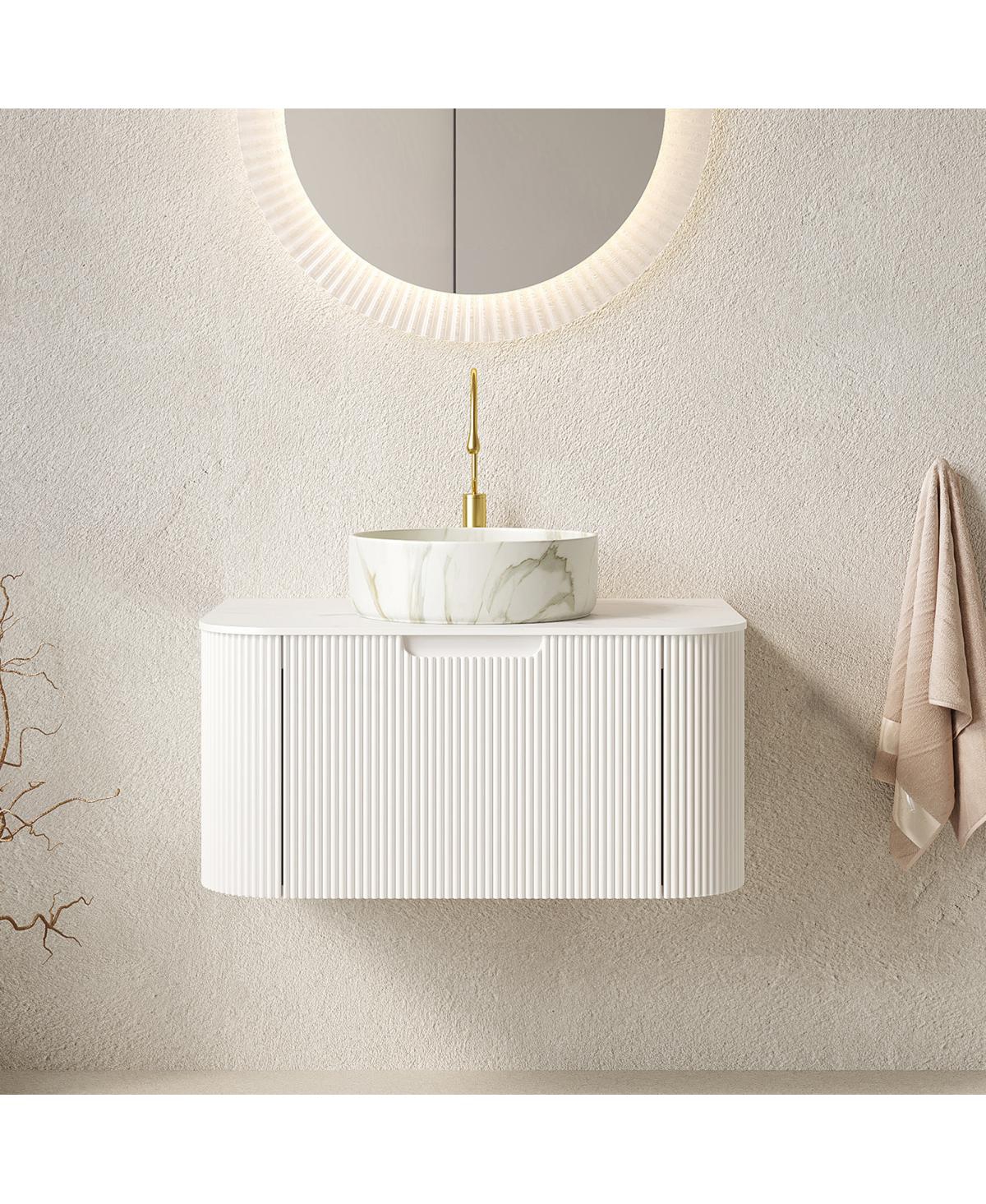 Click here for Sillysis Wall Mounted Bathroom Vanity with White S... prices
