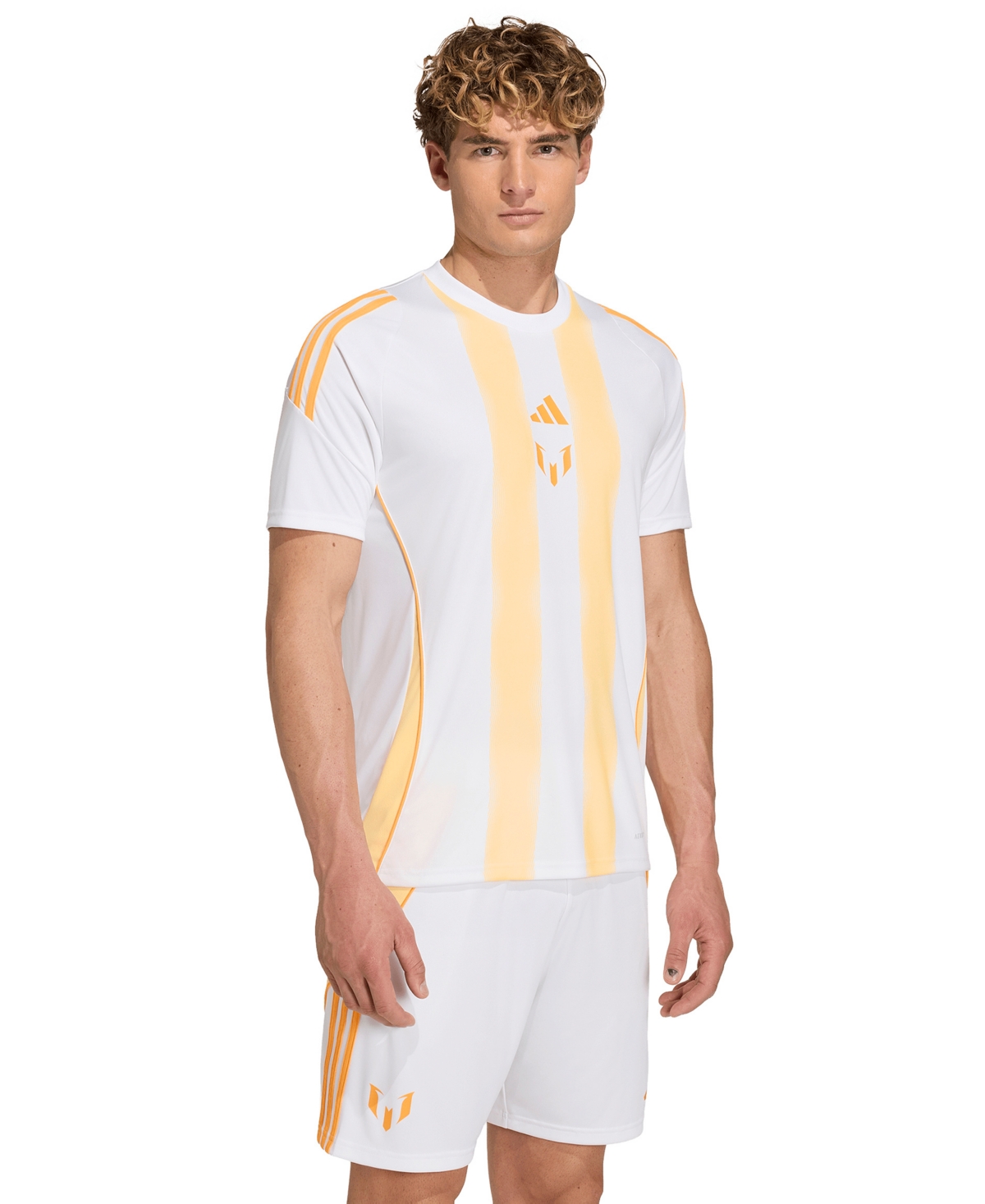 Click here for adidas Mens Messi Crewneck T-Shirt - White / Tange... prices