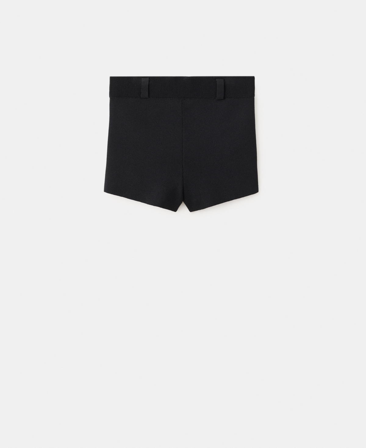 Click here for Mango Womens Straight-Fit Knitted Shorts - Black prices