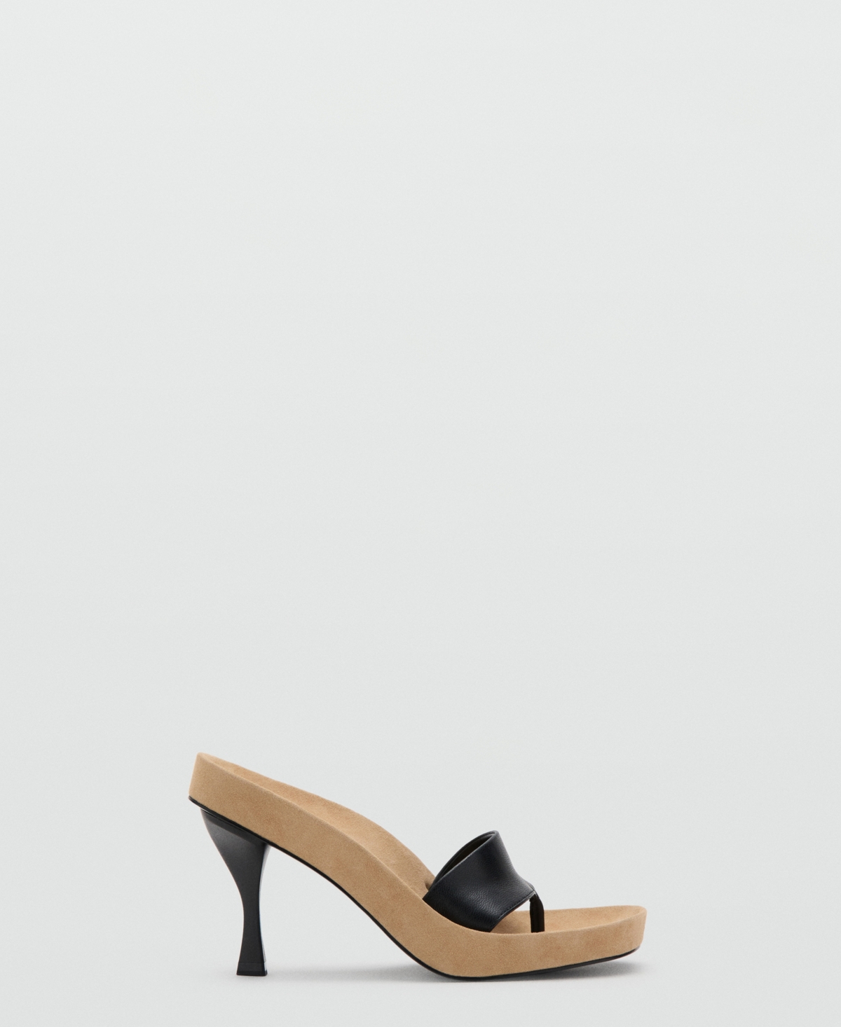 Click here for Mango Womens Mixed Leather Heeled Sandals - Sand prices