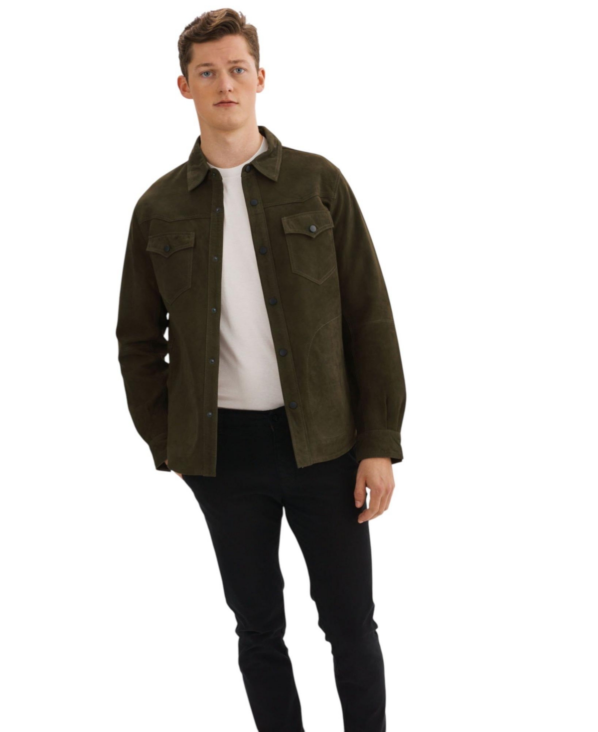 Click here for Regency Leathers Mens Gem Western Suede Shirt - Na... prices