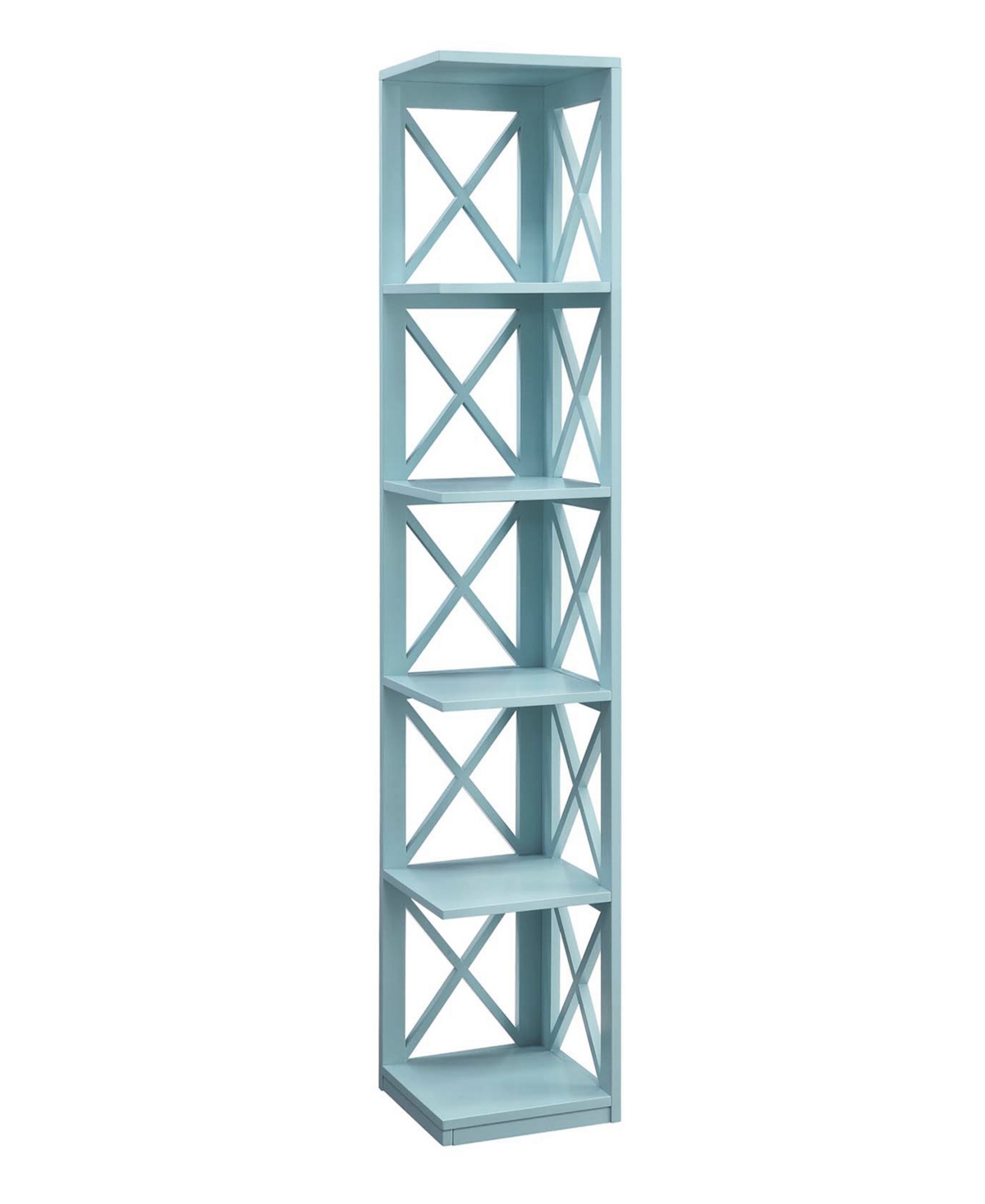 Click here for Oxford 5 Tier Corner Bookcase - Open Blue prices