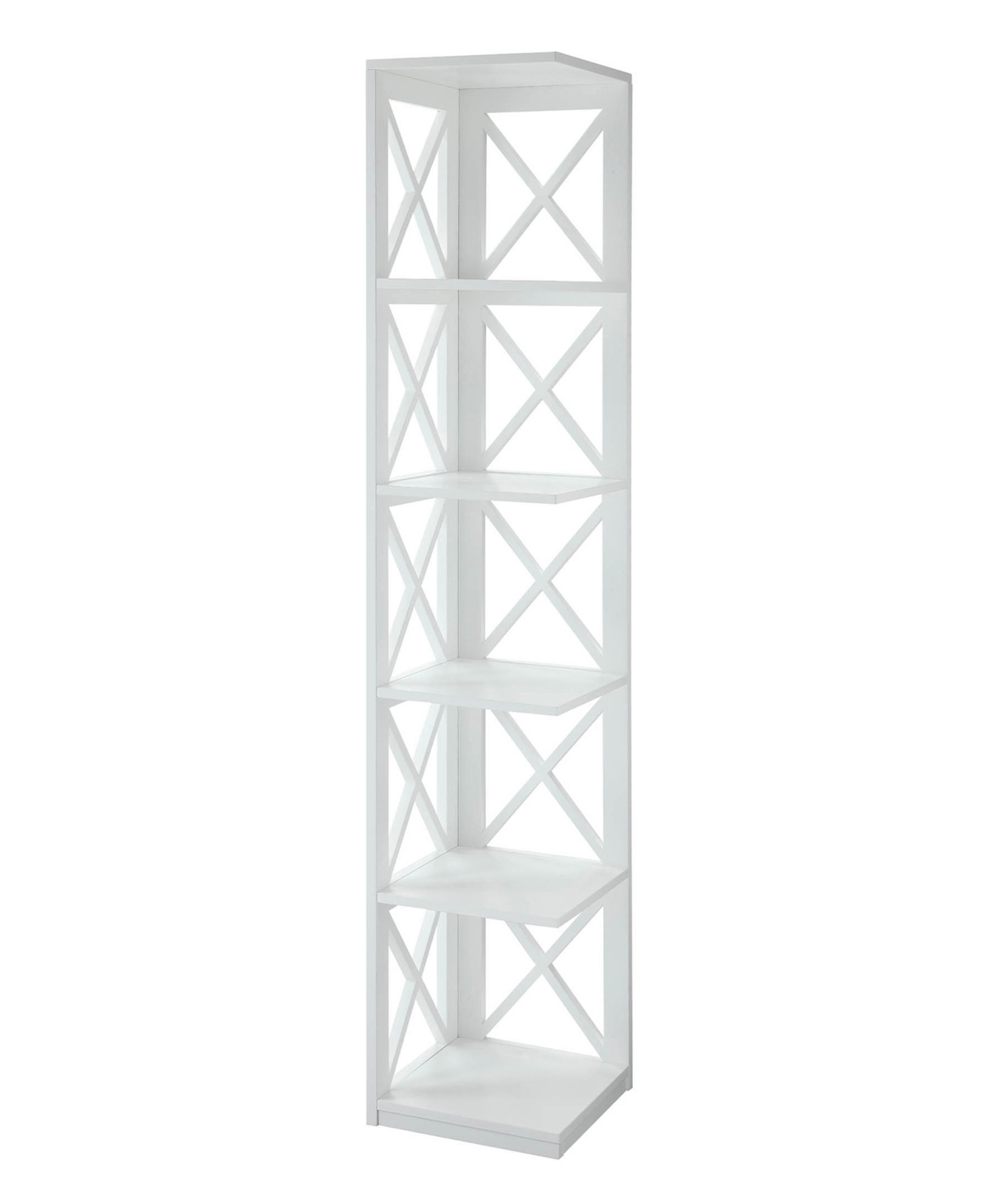Click here for Oxford 5 Tier Corner Bookcase - White prices