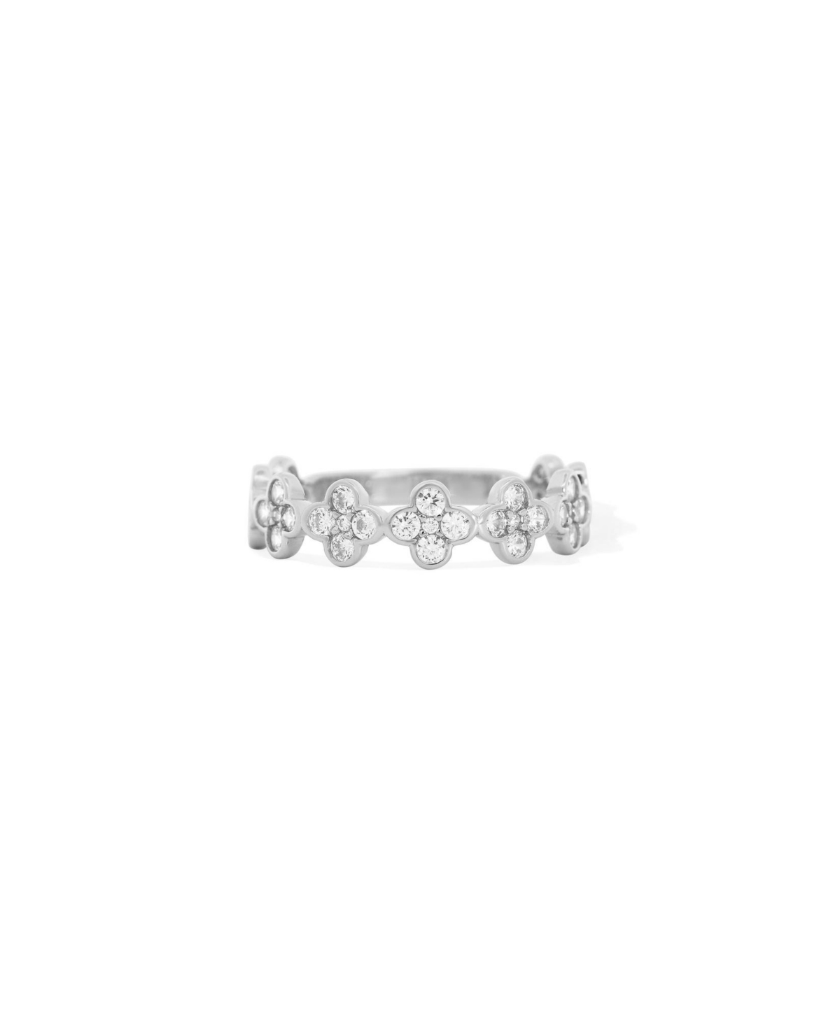 Click here for The Lovery Cz Clover Station Band Sterling Silver prices