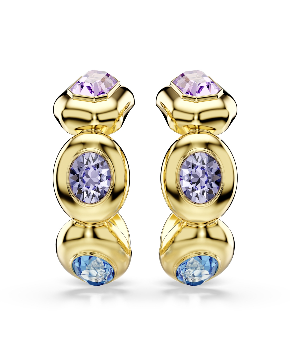 Click here for Swarovski Gold-Tone Plated Brass Hoop Earrings - G... prices