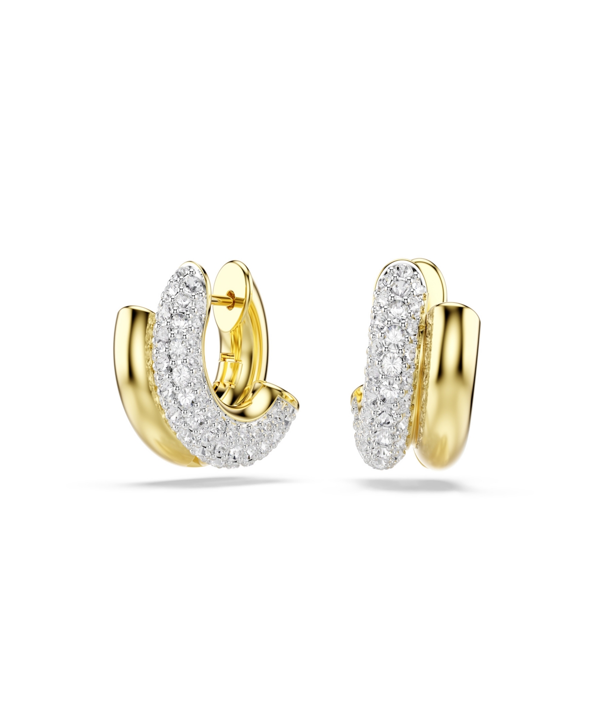 Click here for Swarovski Gold-Tone Plated Mini Tubular Hoop Earri... prices