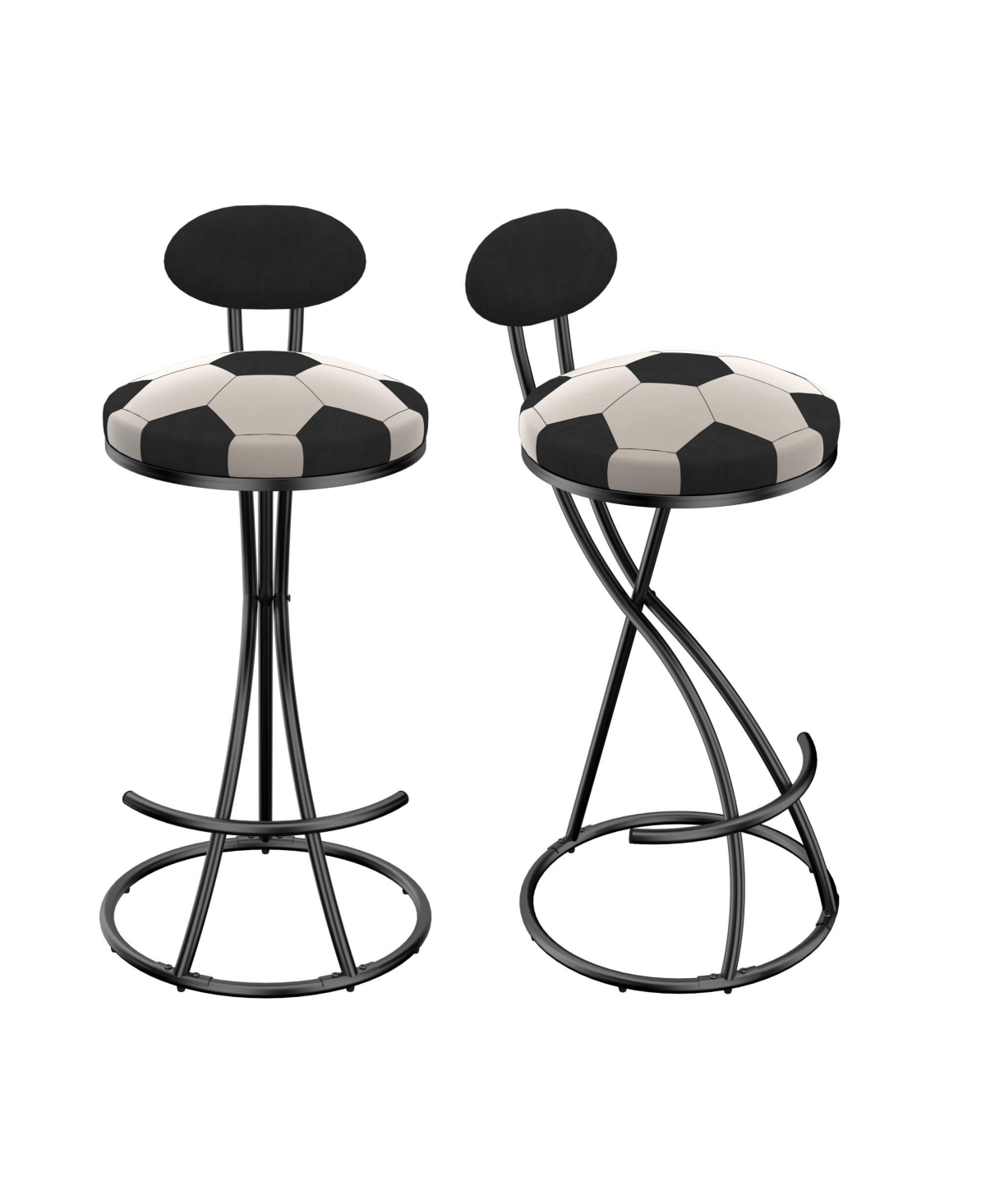 Click here for Rainsken Football Print Bar Stools Set of 2 - Velv... prices