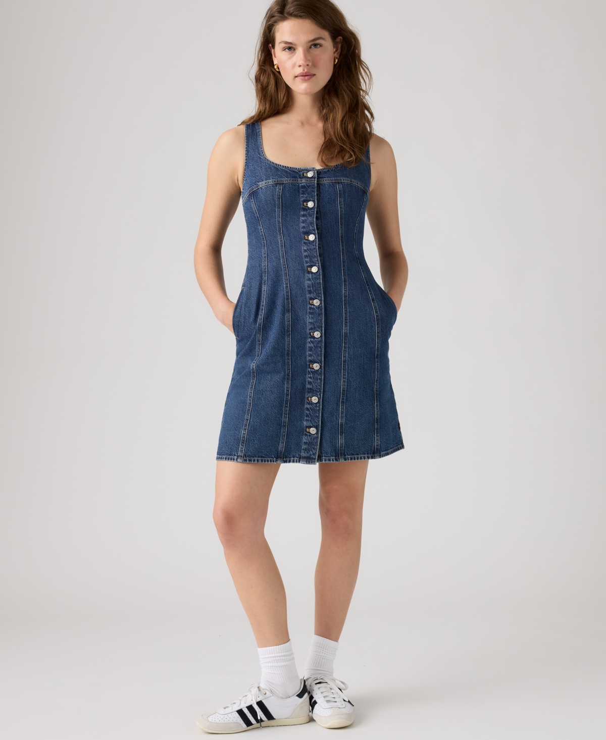 Click here for Levis Plus Size Audra Square Neck Mini Tank Dress... prices