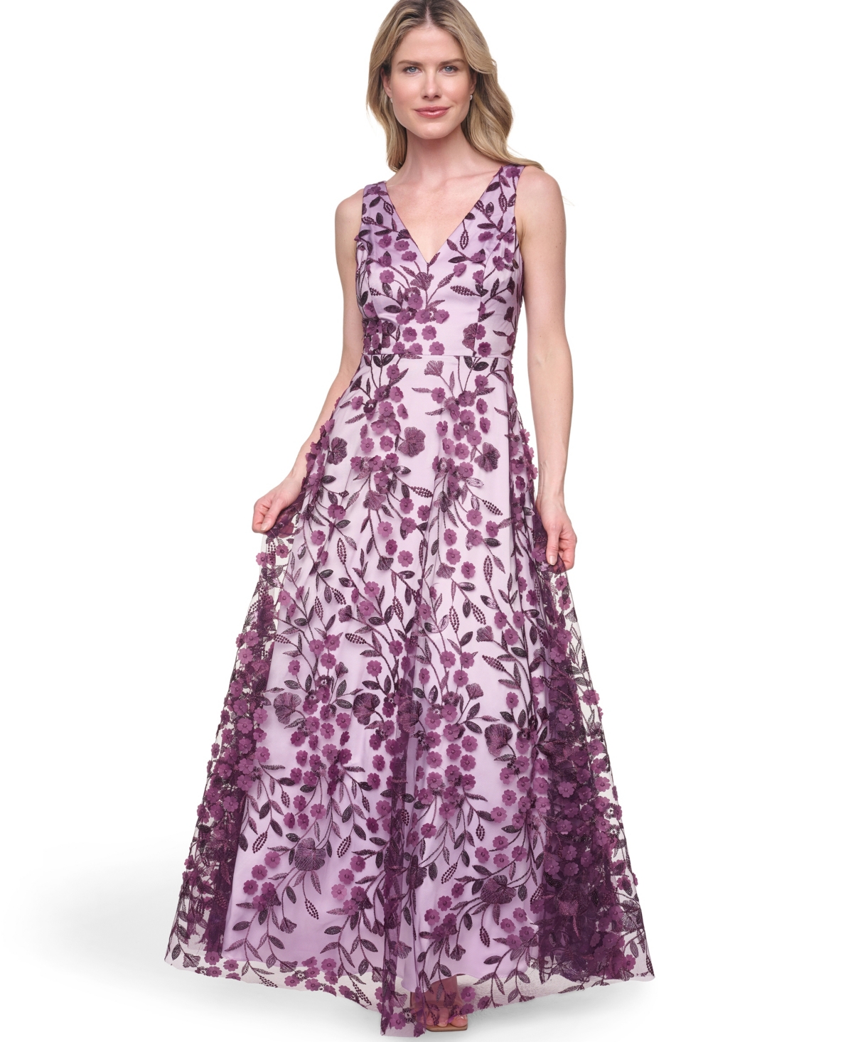 Click here for Eliza J Womens Sleeveless V-Neck Ball Gown - Peach... prices