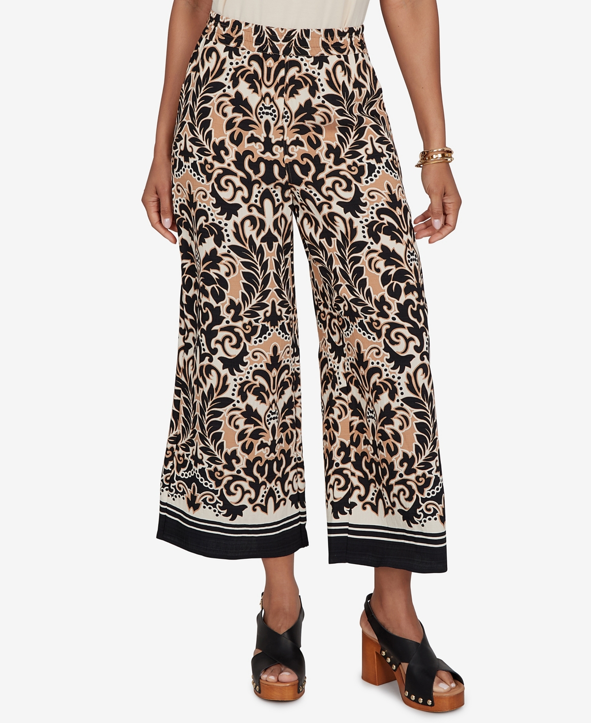 Click here for Ruby Rd. Petite Damask Textured Elastic Waist Pant... prices