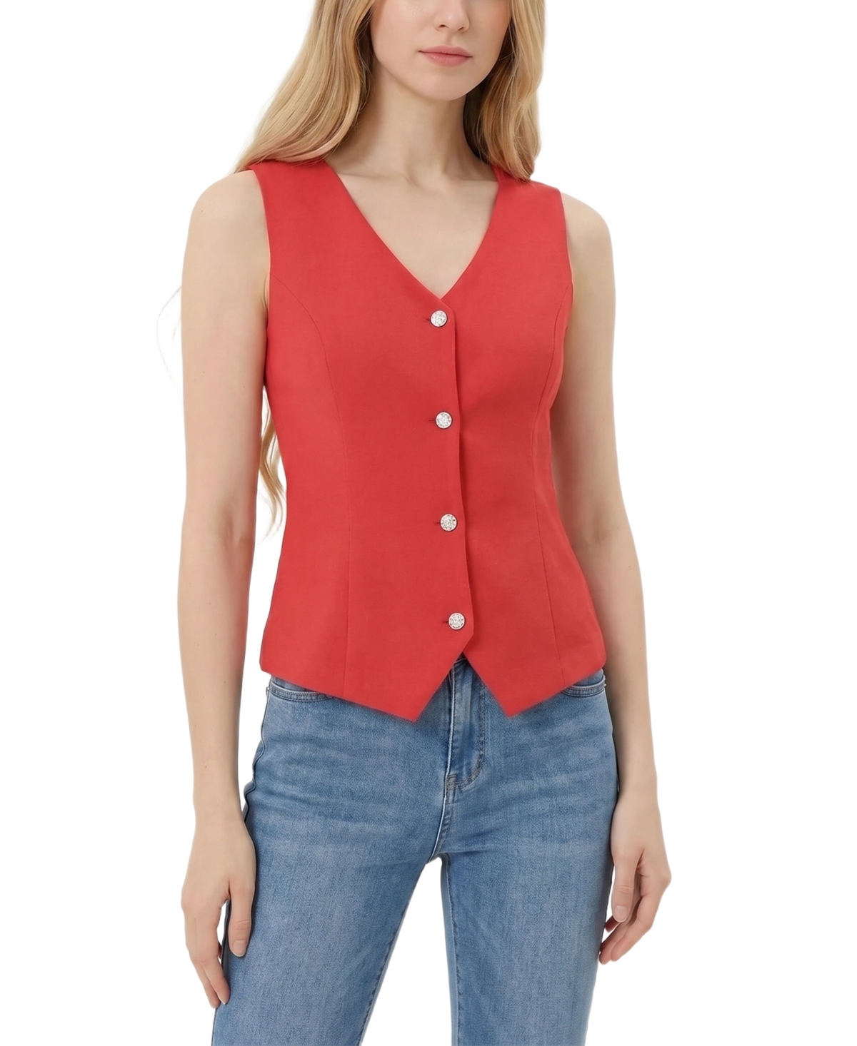 Click here for Ny Collection Womens Sleeveless V-Neck Vest - Chin... prices
