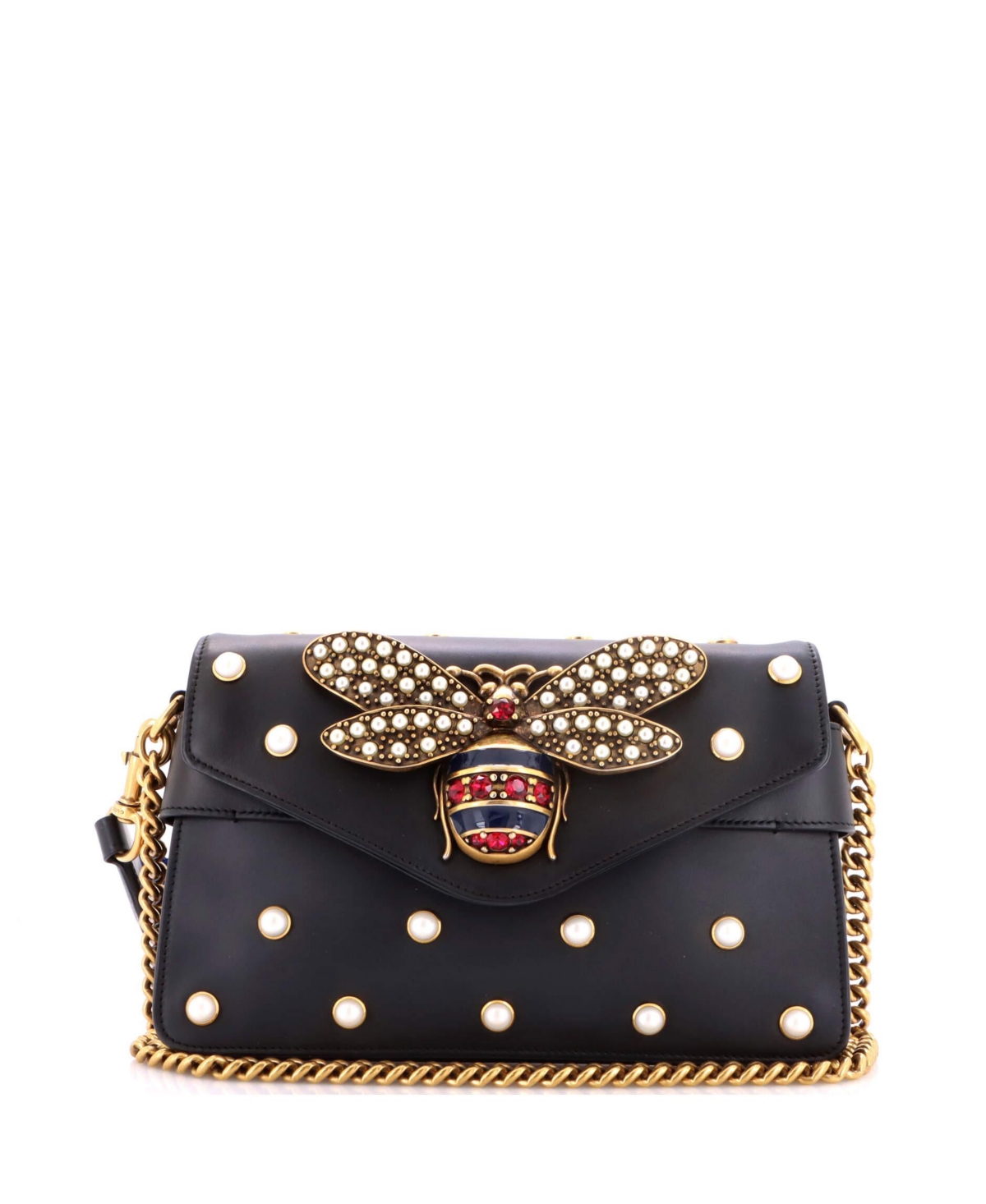 Click here for Pre-Owned Gucci Mini Broadway Pearly Bee Shoulder... prices