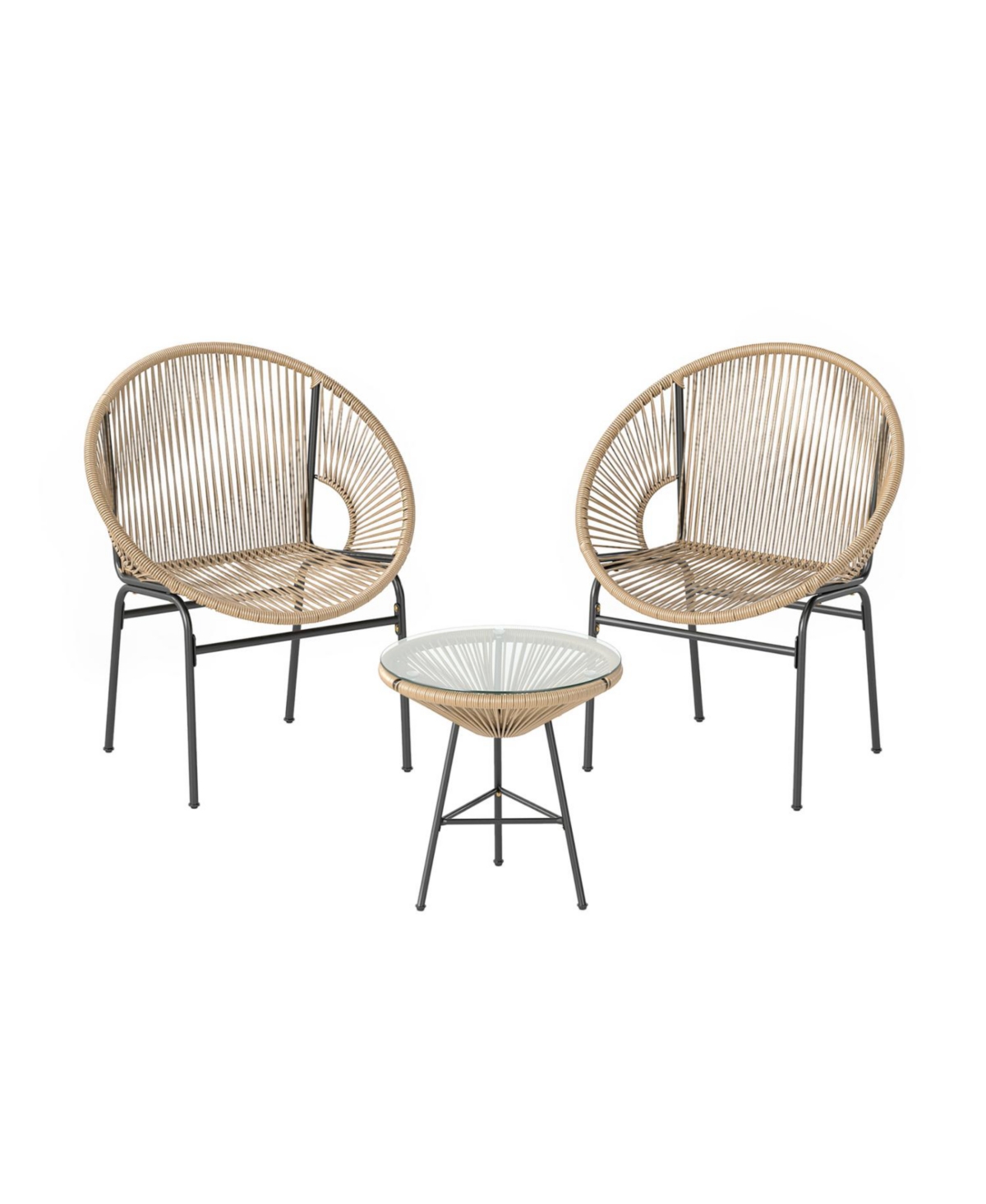 Click here for 3 Pieces Patio Acapulco Furniture Bistro Set with... prices