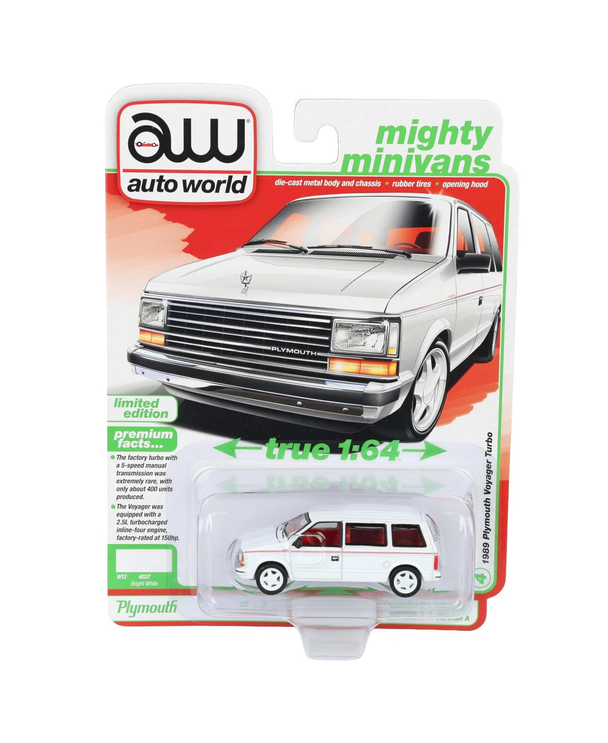 Click here for Auto World 1/64 1989 Plymouth Voyager Replica Turb... prices