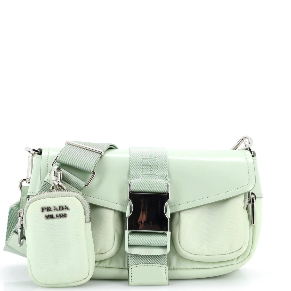Click here for Pre-Owned Prada Buckle Pocket Crossbody Bag Spazzo... prices