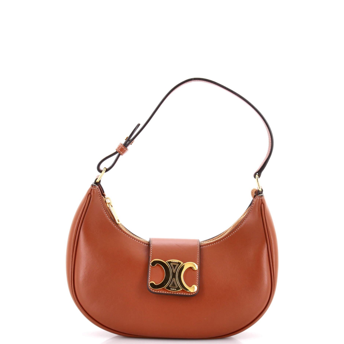 Click here for Pre-Owned Celine Ava Triomphe Bag Leather - Brown prices