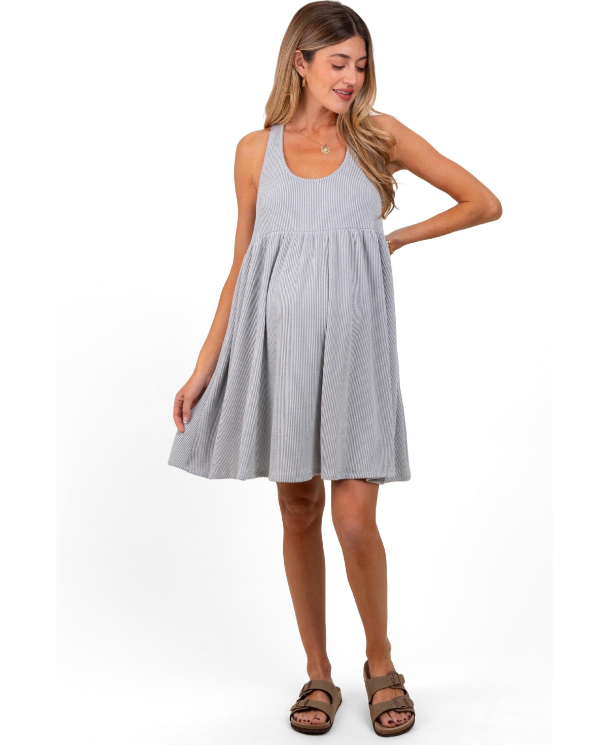 Click here for Pinkblush Charcoal Ribbed Sleeveless Open Back Mat... prices