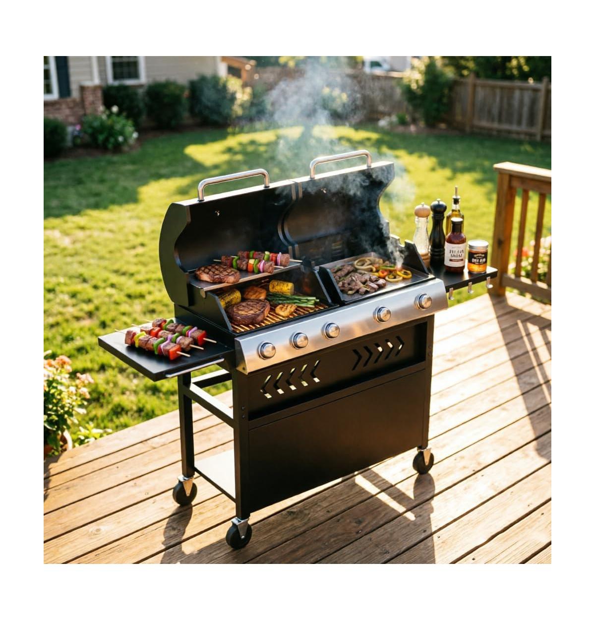 Click here for Xo 5-Burner Propane Gas Griddle Grill Combo  40 00... prices