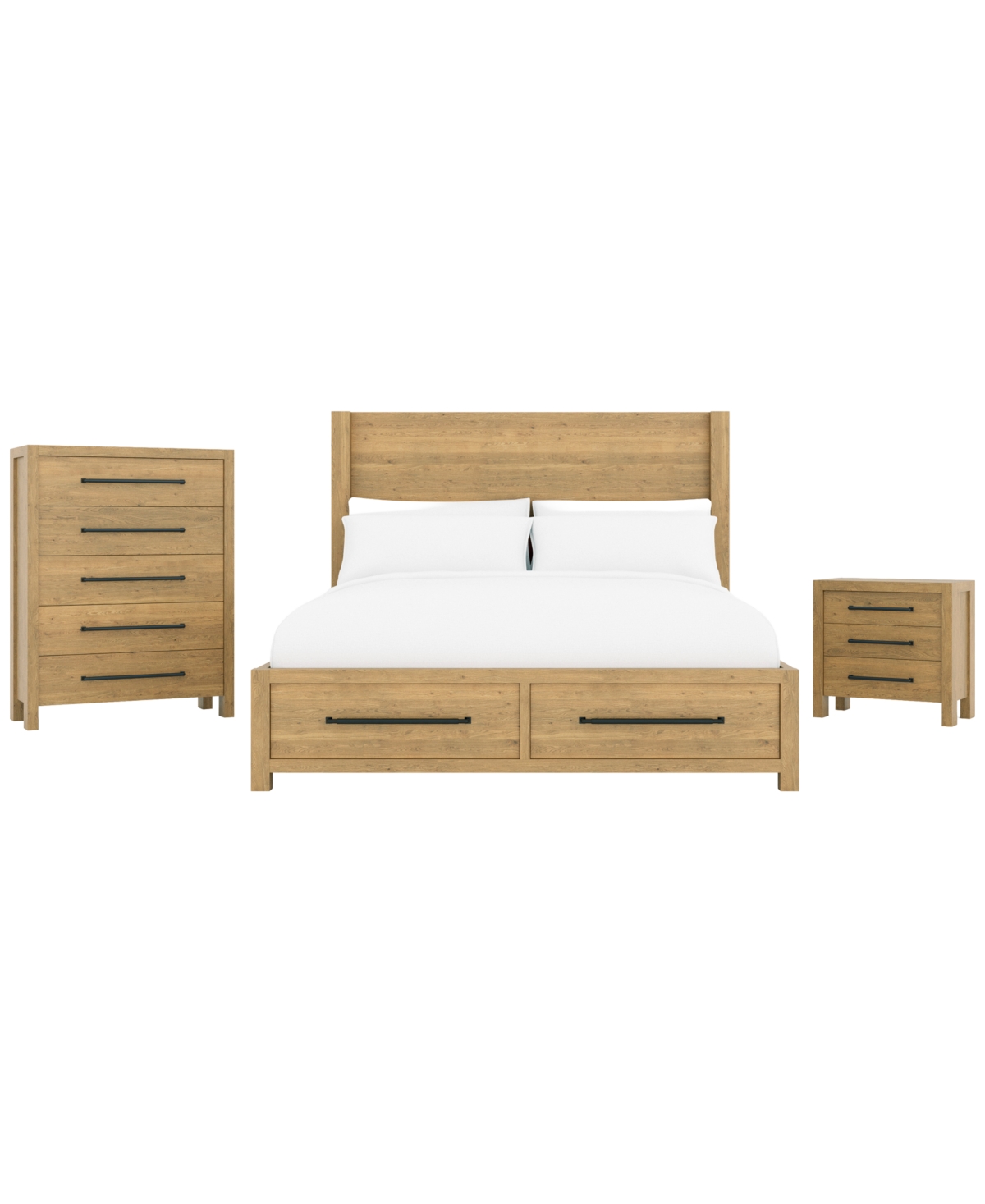 Click here for Davie 3-Pc. Queen Storage Bedroom Set (Panel Bed... prices