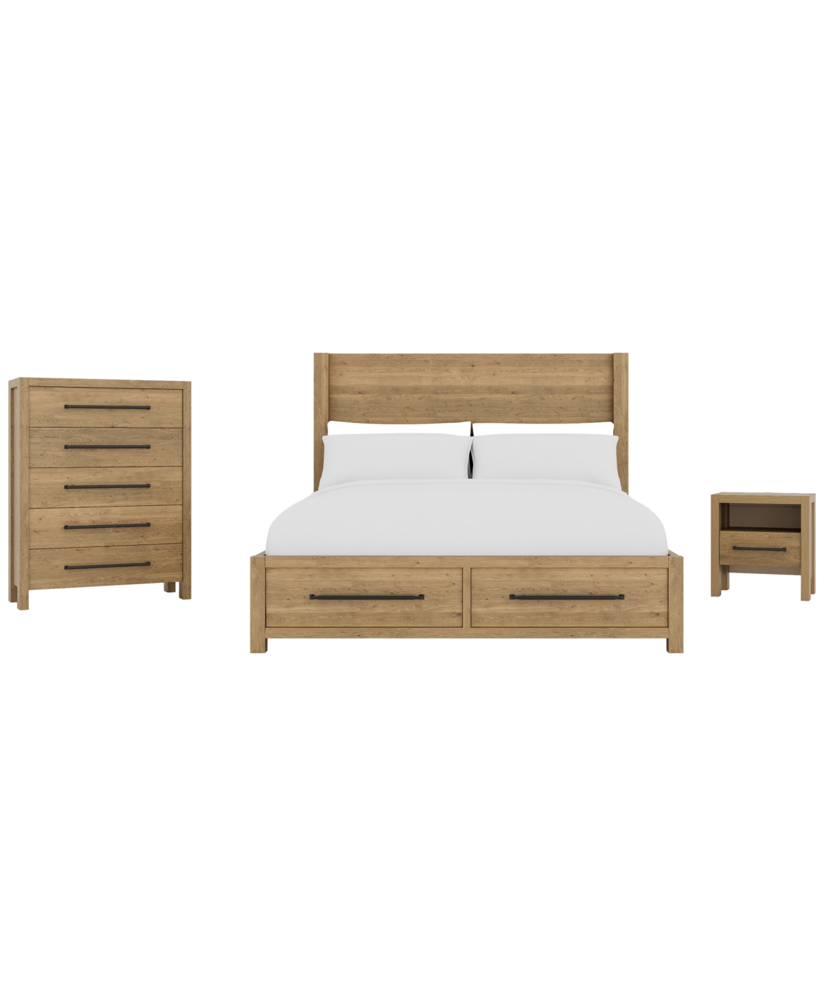 Click here for Davie 3-Pc. Queen Storage Bedroom Set (Panel Bed... prices