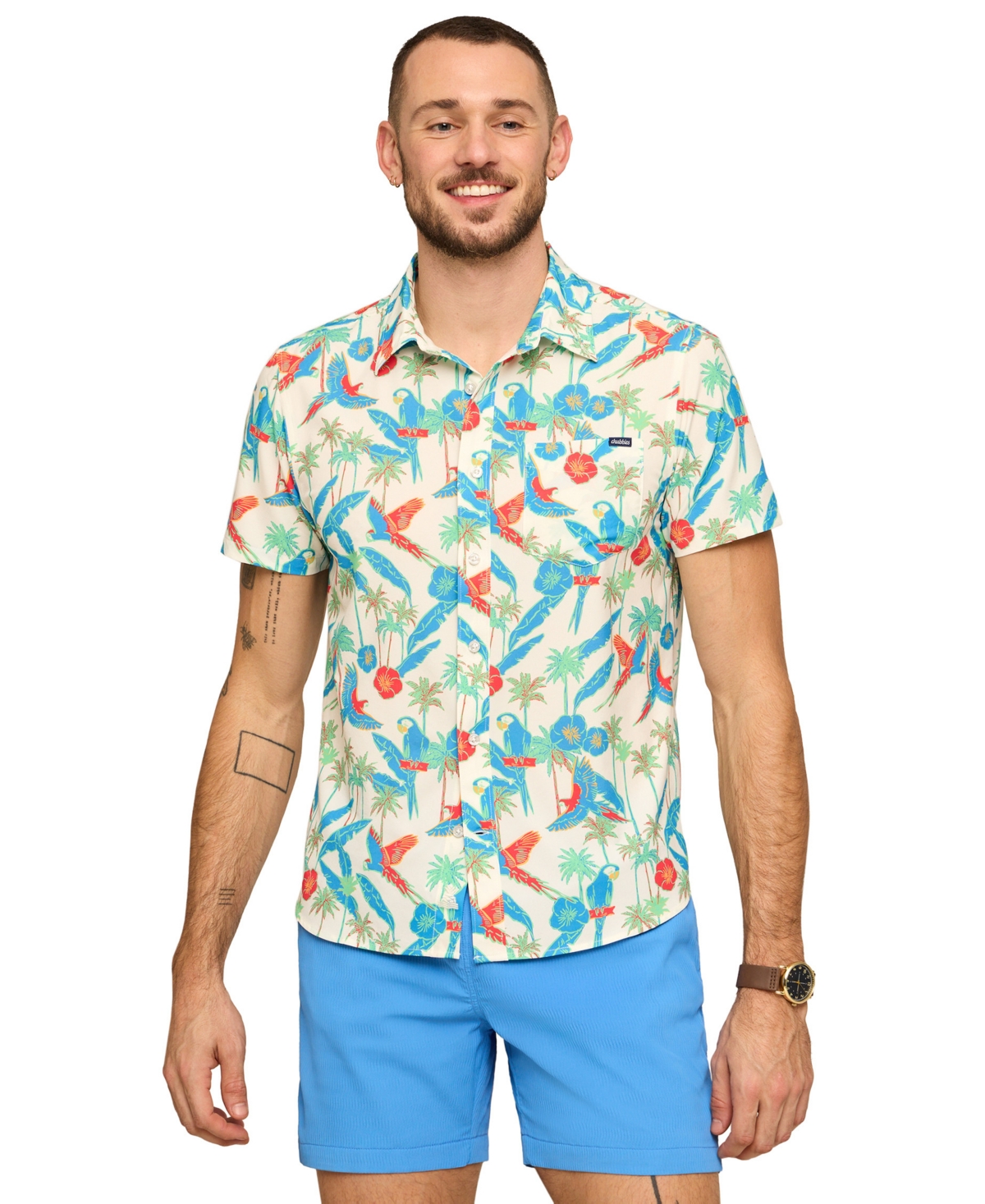 Click here for Chubbies Mens Short-Sleeve Shirt - Tropical Cream... prices