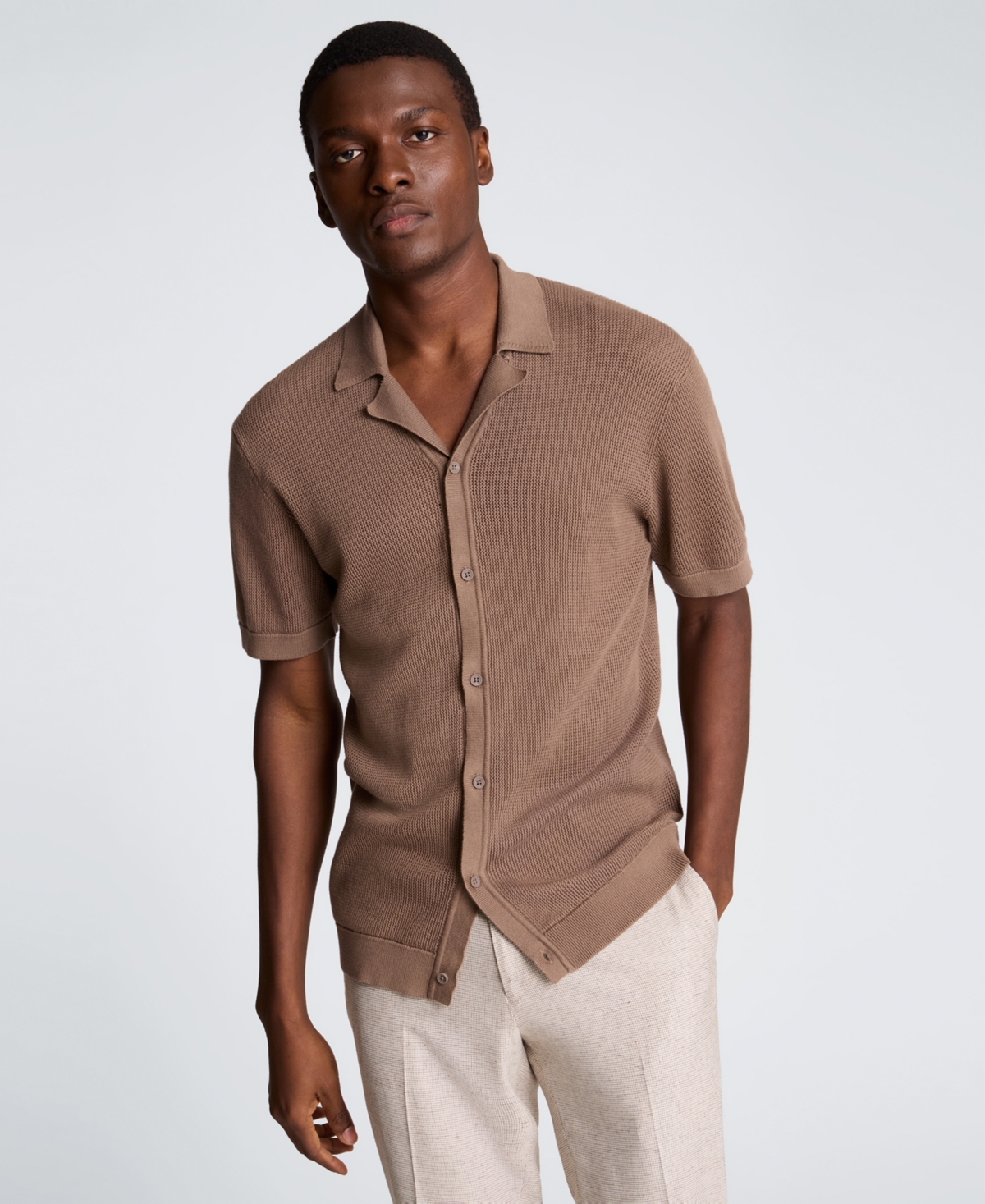 Click here for Kenneth Cole Mens Point Collar Short-Sleeve Camp S... prices