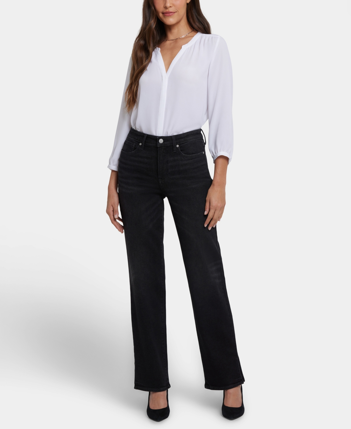 Click here for Nydj Womens Bailey Relaxed Straight Jeans with Sid... prices