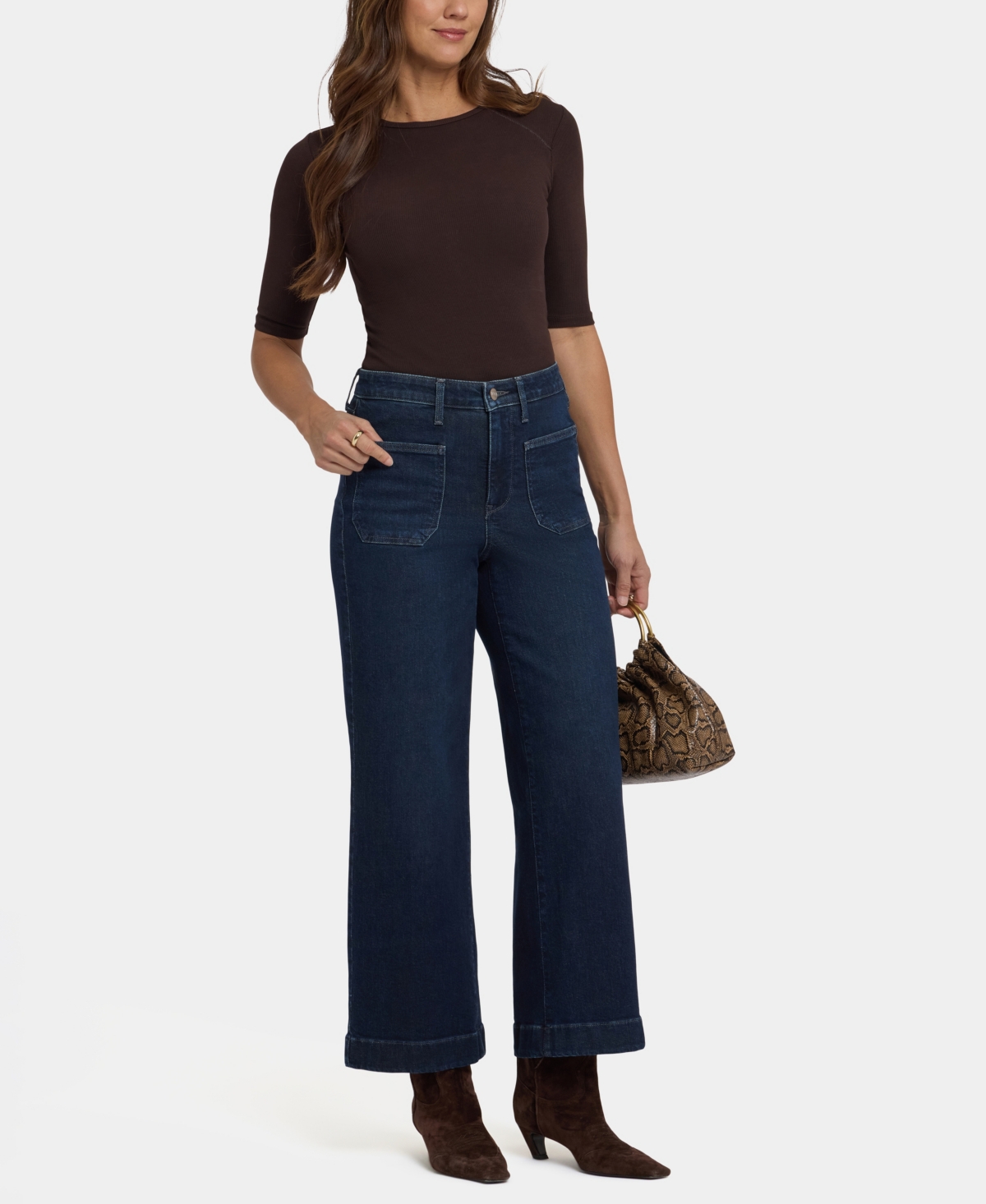 Click here for Nydj Womens Teresa High-Rise Wide-Leg Ankle Jeans... prices