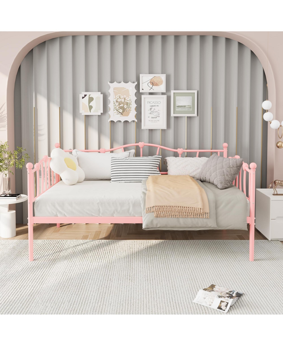 Click here for homfan Twin Metal Daybed Frame with Headboard  Pla... prices