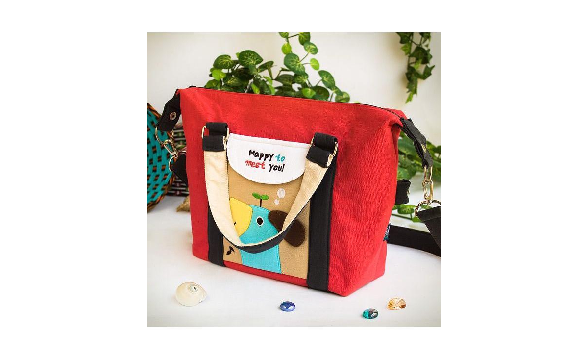 Click here for Urtala Embroidered Applique Duffle Tote Bag / Shou... prices
