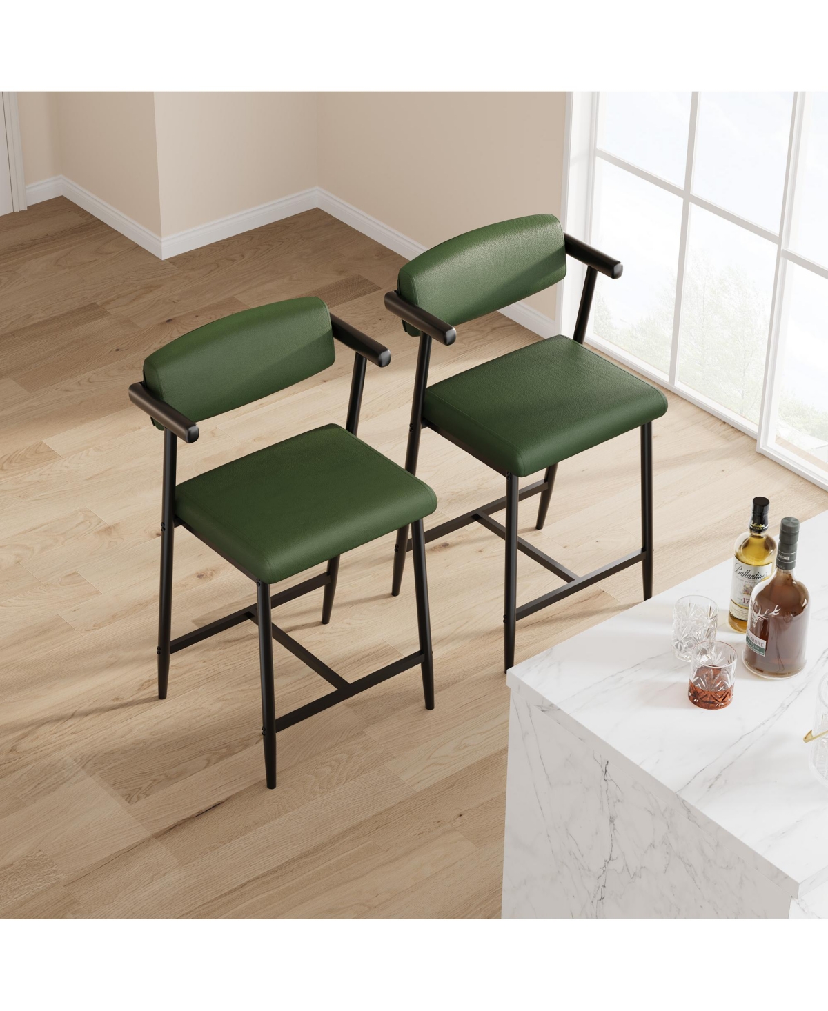 Click here for homfan Modern Counter Height Bar Stools with Armre... prices