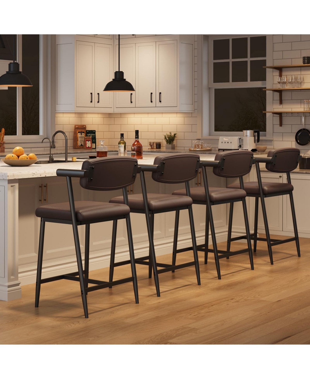 Click here for homfan Modern Counter Height Bar Stools with Armre... prices