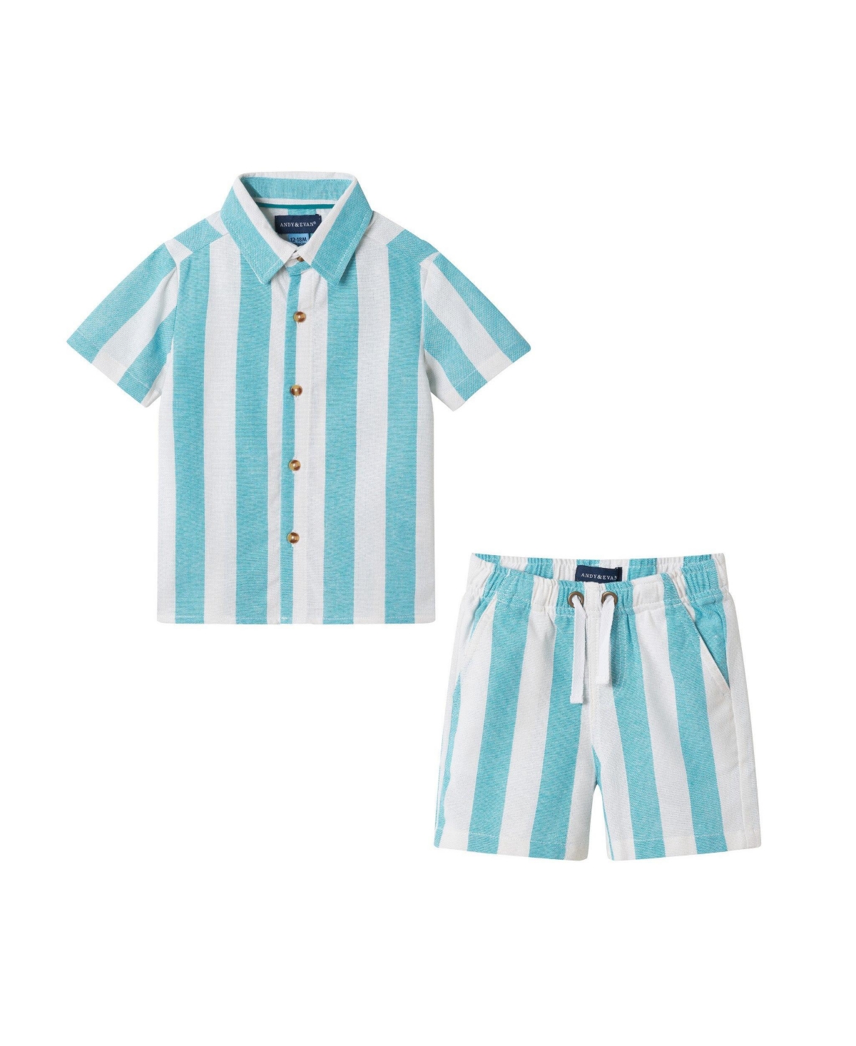 Click here for Andy & Evan Baby Boys Stripe Airy Oxford Set - Gre... prices