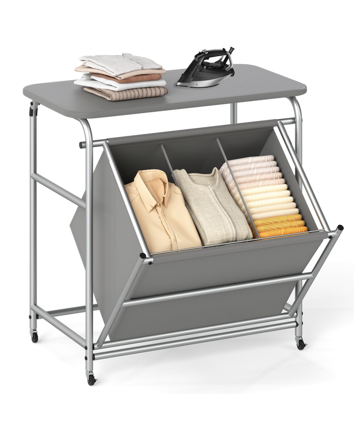 Click here for sumyeg 3-Section Laundry Sorter with Foldable Iron... prices