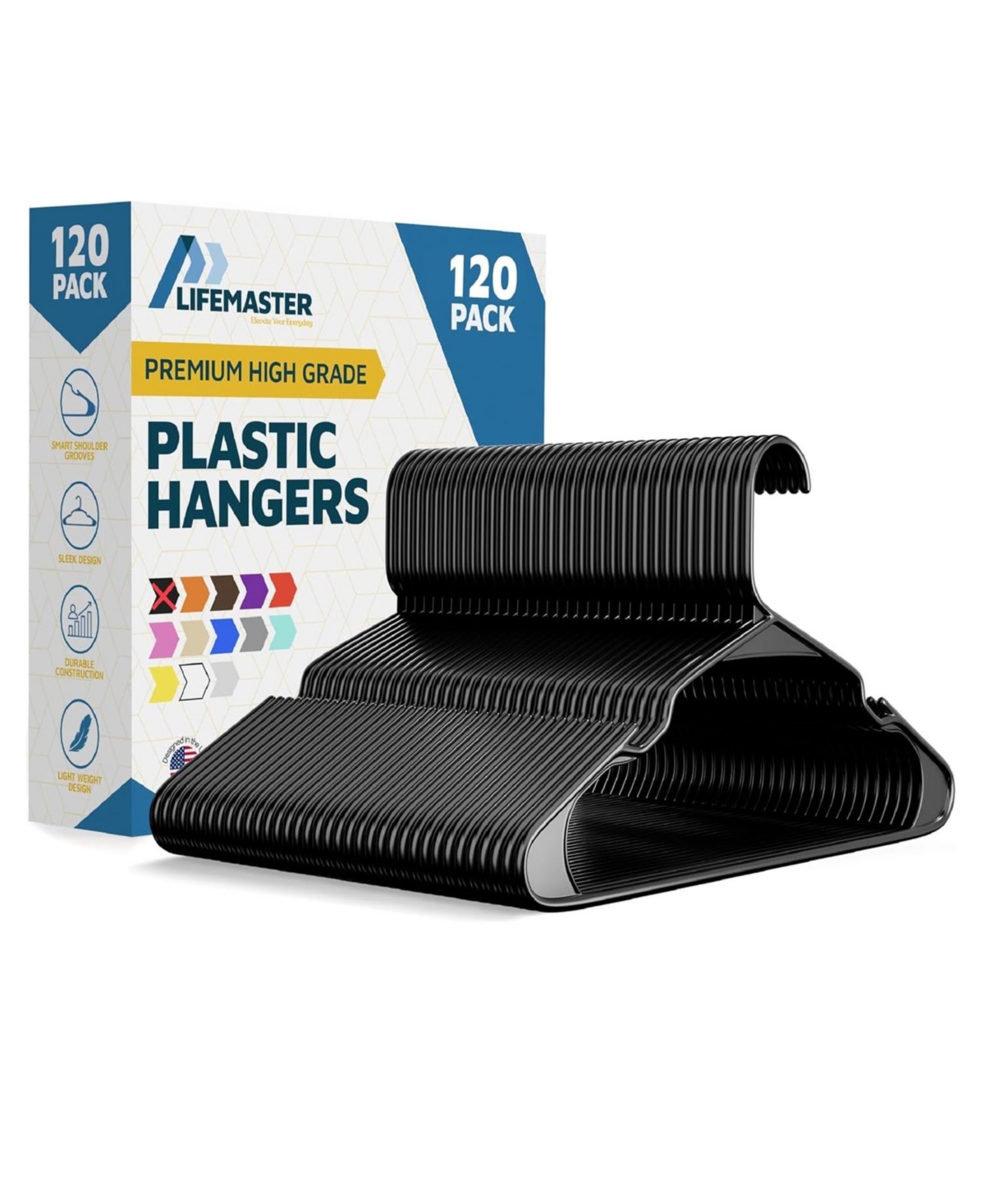 Click here for Lifemaster Plastic Clothes Hanger Set - 120 Pieces... prices