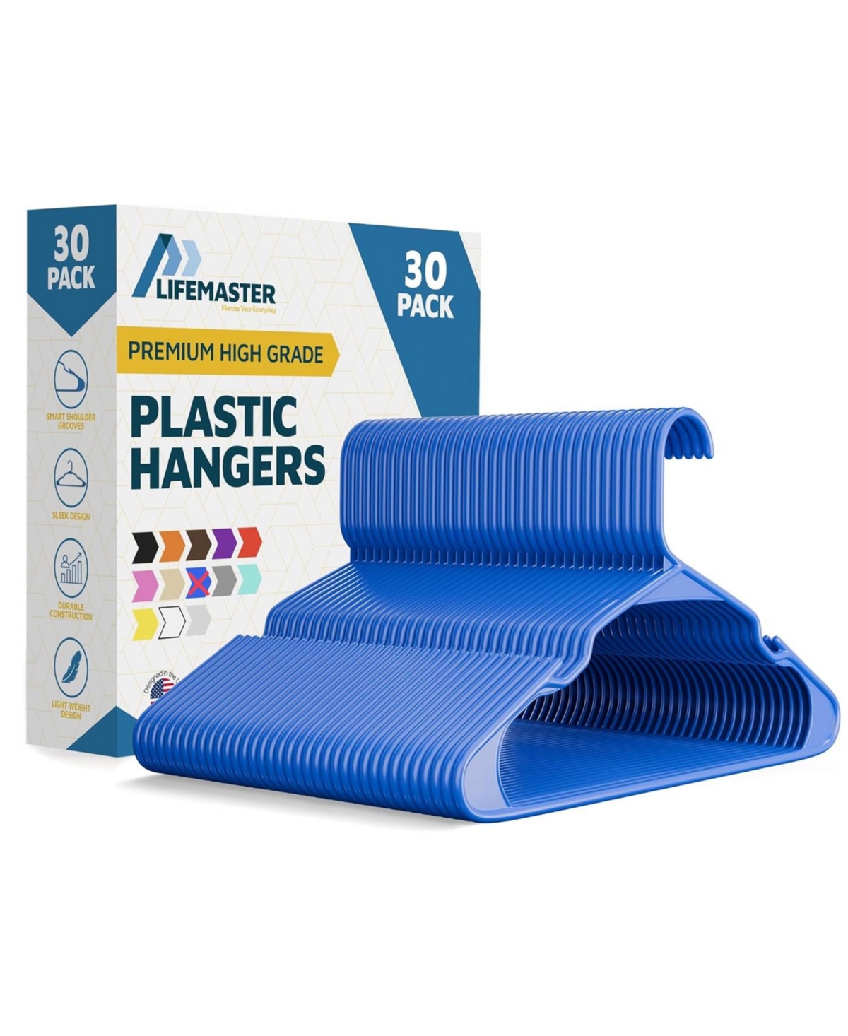 Click here for Lifemaster heavy-duty plastic hangers with non-sli... prices