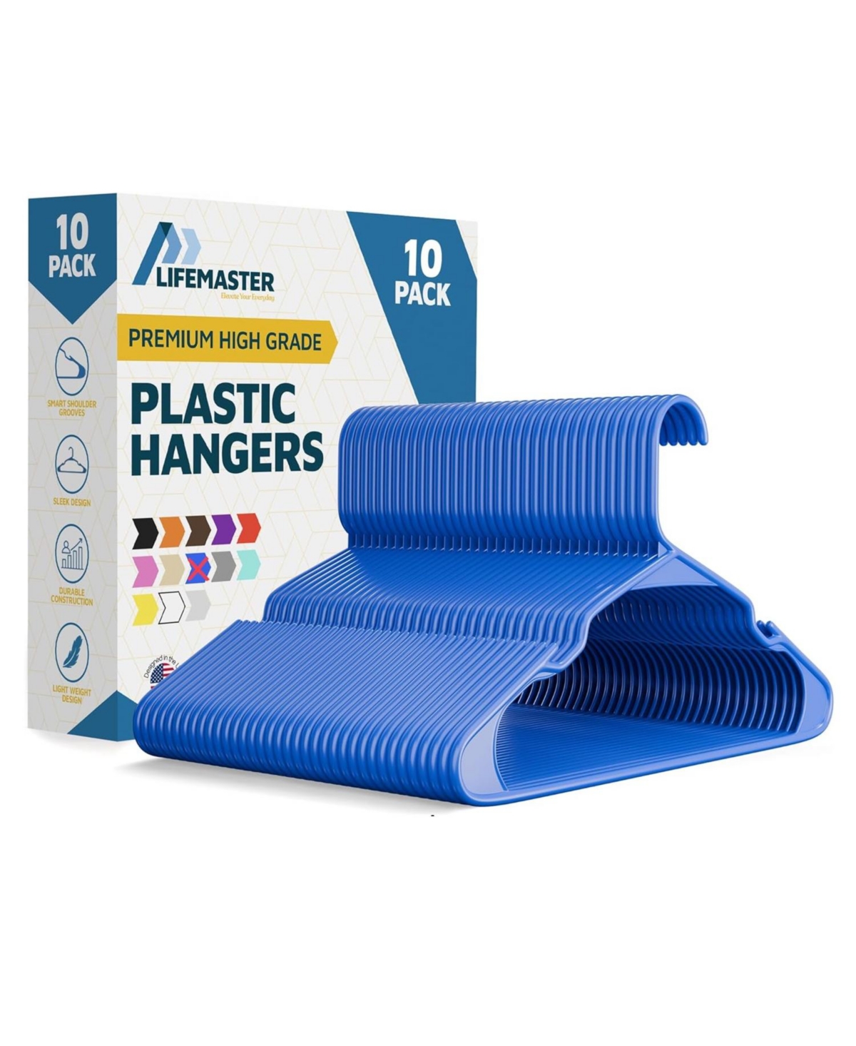 Click here for Lifemaster heavy-duty plastic hangers with non-sli... prices