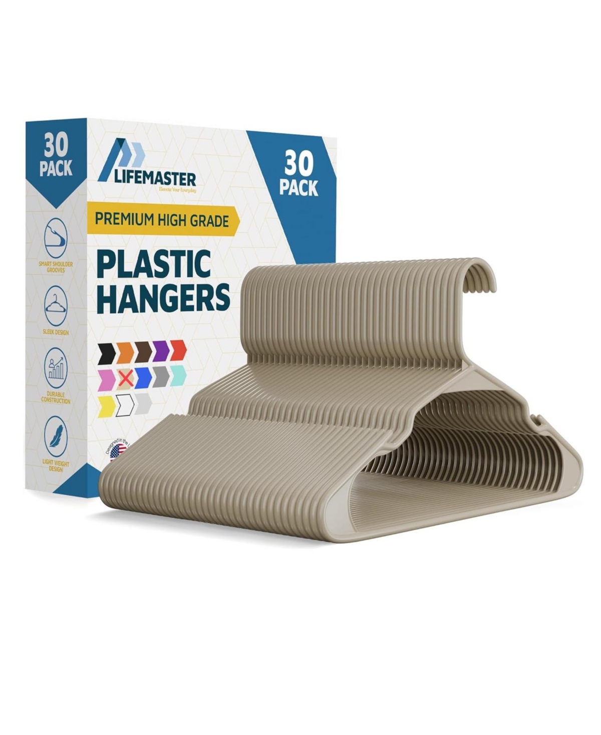Click here for Lifemaster heavy-duty plastic hangers with non-sli... prices