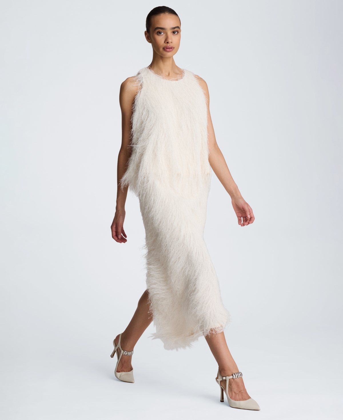 Click here for Kenneth Cole Womens Pull-On Midi Skirt - Oyster prices
